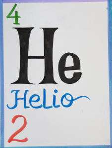 Helio -He- Configuración electrónica - Profe Arantxa Dibujo del átomo